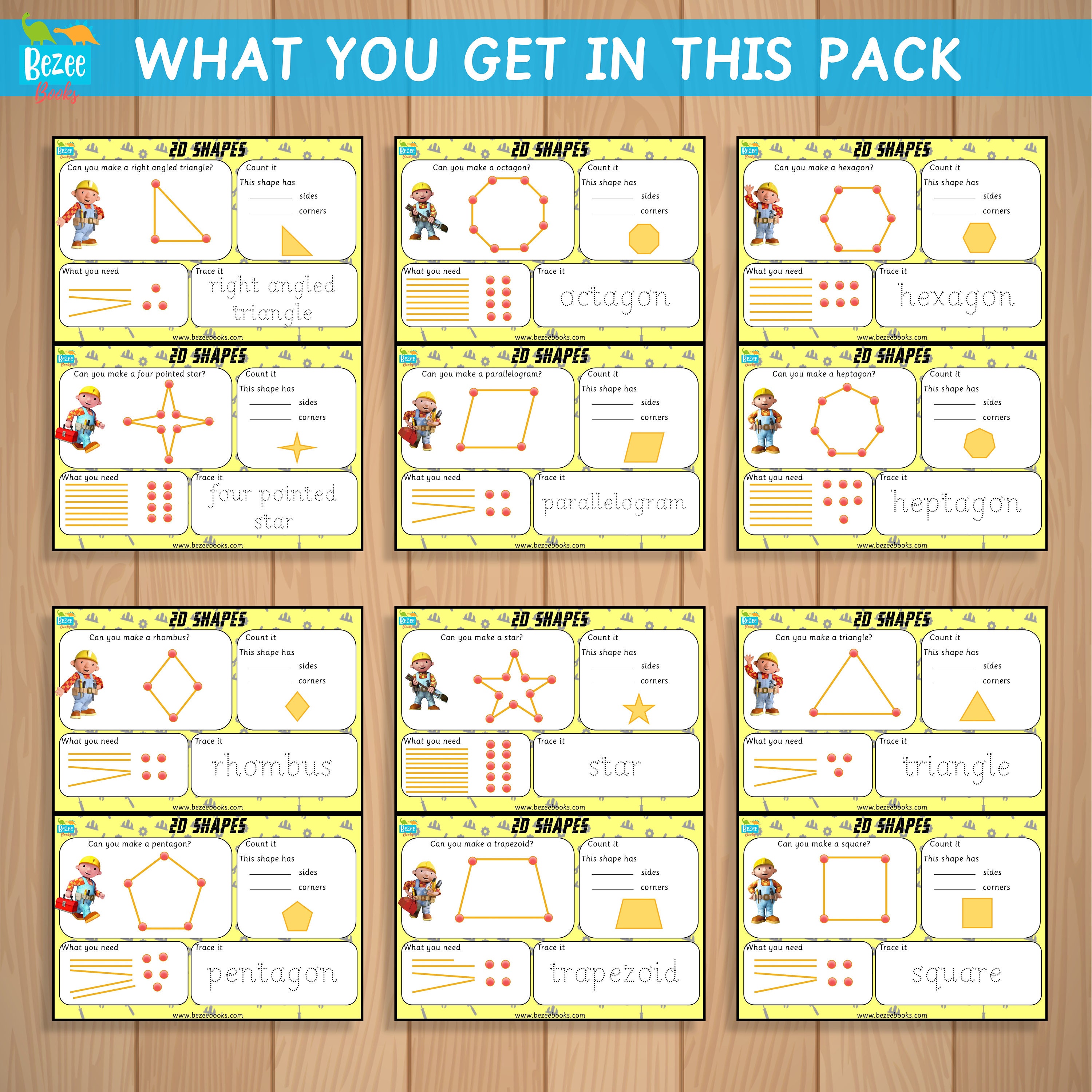 2D Shapes Learning Cards: Matchstick & Playdoh Activity (digital ...