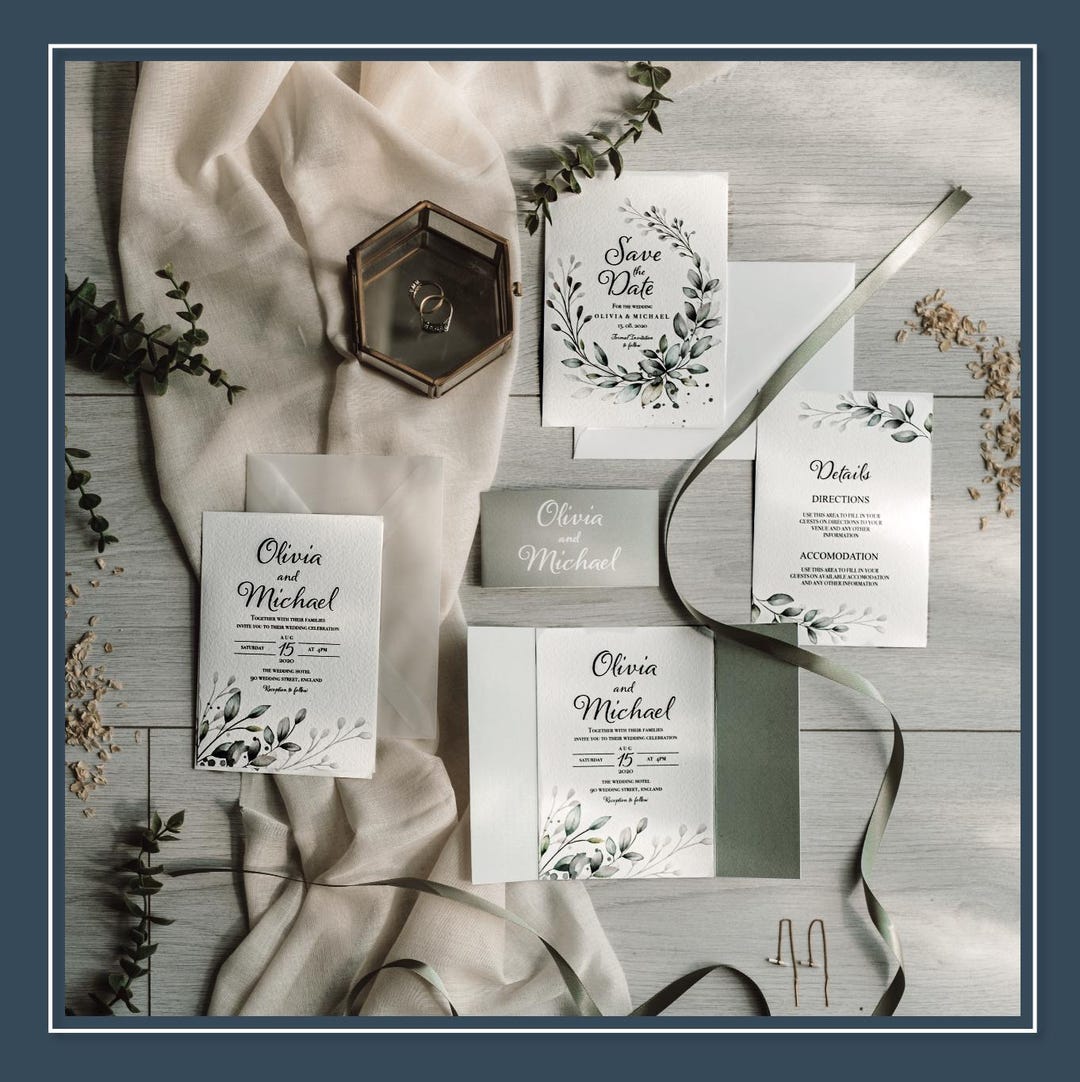 Custom Luxury Wedding Invitation - Elegant Personalised Invitation ...