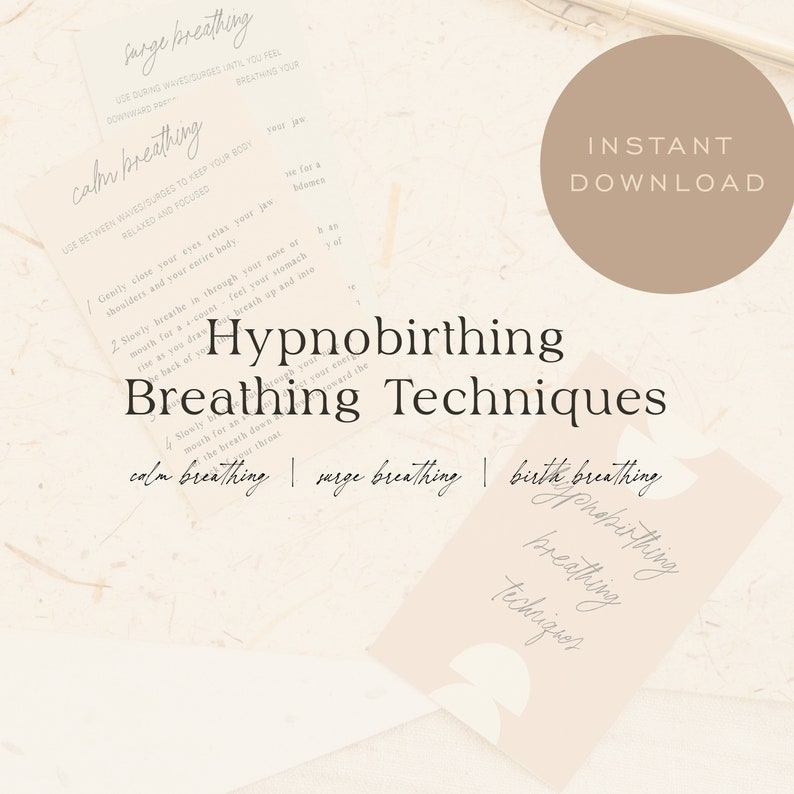 Hypnobirthing Breathing Cards | Baby Shower Gift | Natural Birth ...