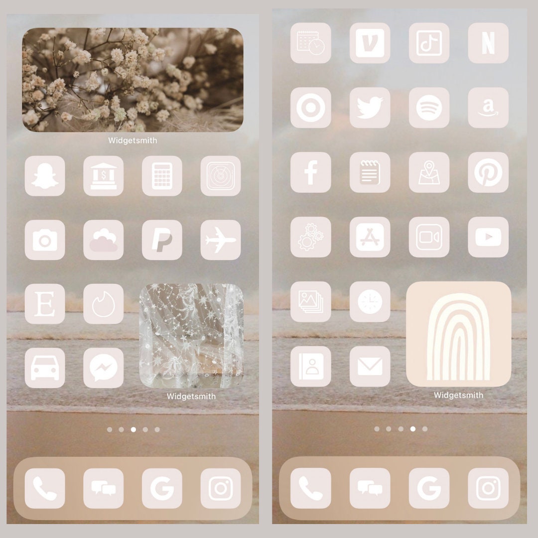 200 IOS 14 Icons Neutral Tan App Icons IOS 14 Aesthetic - Etsy Australia