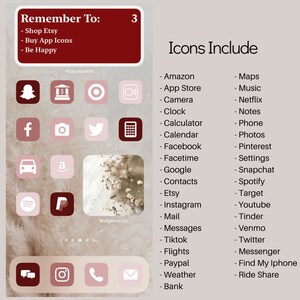 52 IOS 14 Icons, Pink App Icons, IOS 14 Aesthetic, IOS 14 Icon Bundle ...