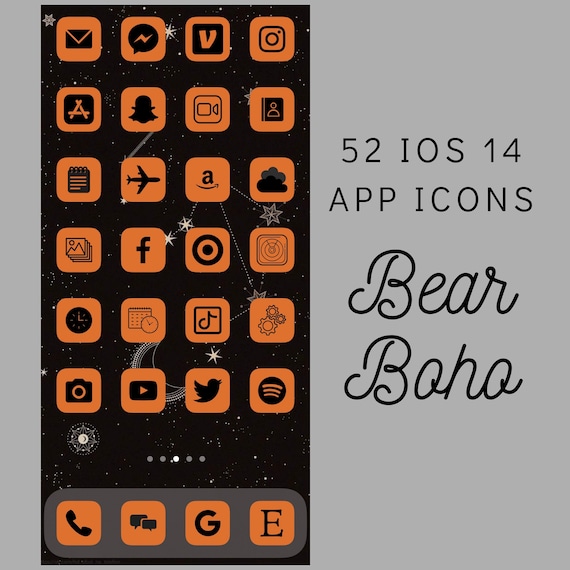 52 iOS 14 Icons App Covers Unique Icons Boho Aesthetic | Etsy