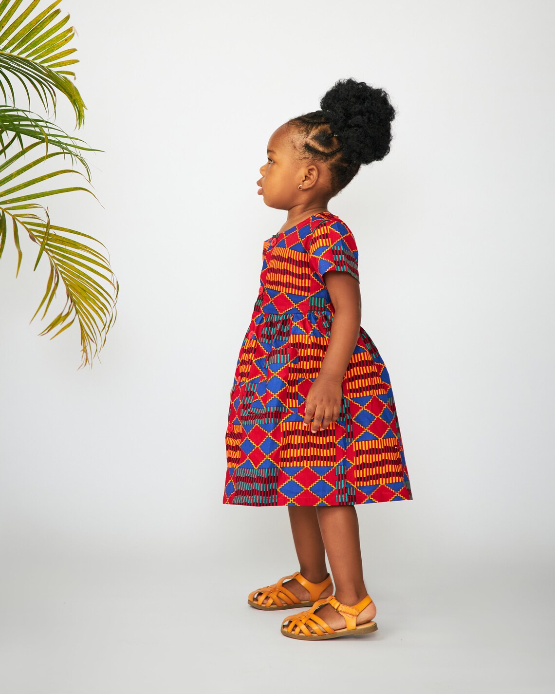 Toddler Girl Kente Print Front Button Dress - Etsy