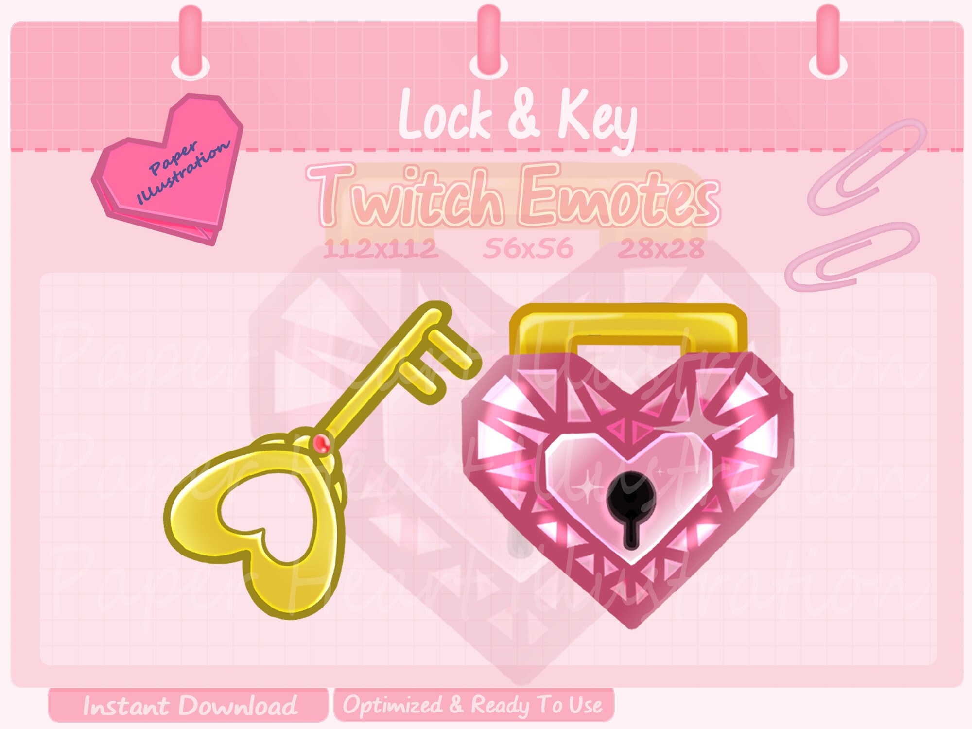 Lock & Key Emotes for Twitch and Discord - Etsy