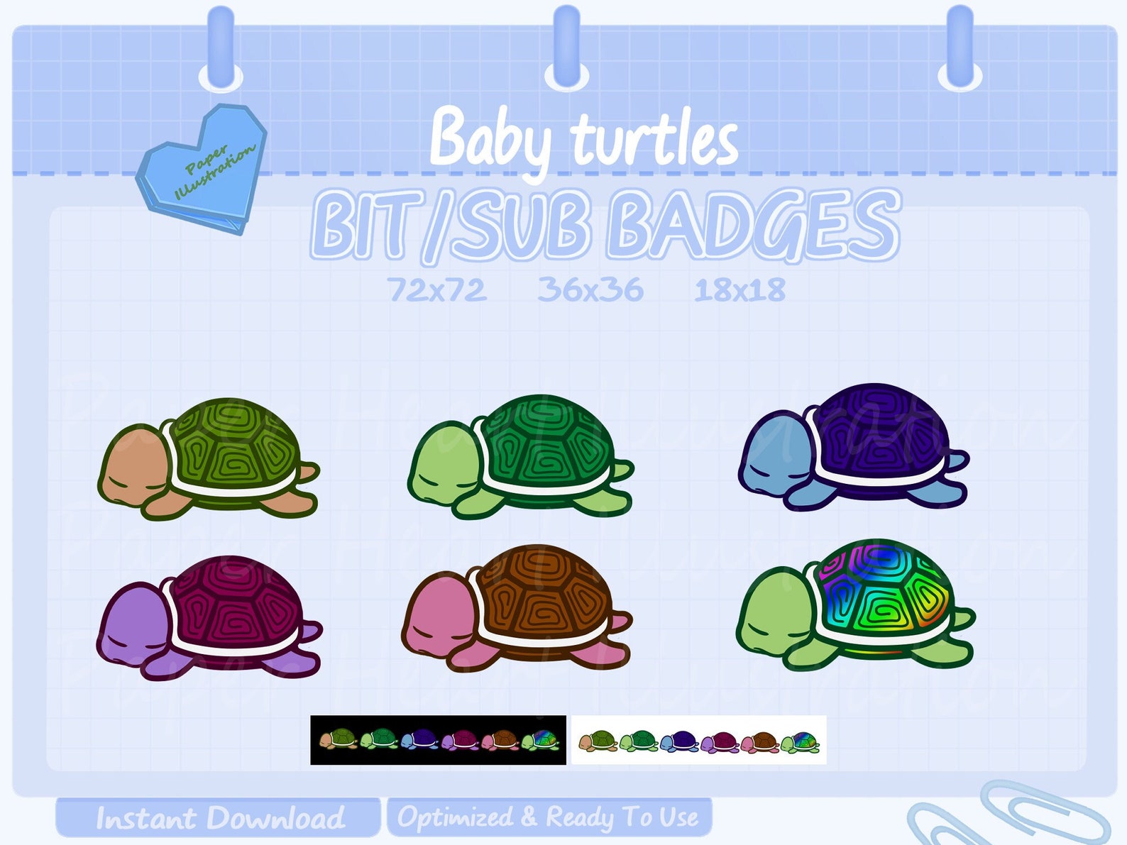 Baby Turtles Bits/sub Badges for Twitch and Discord - Etsy