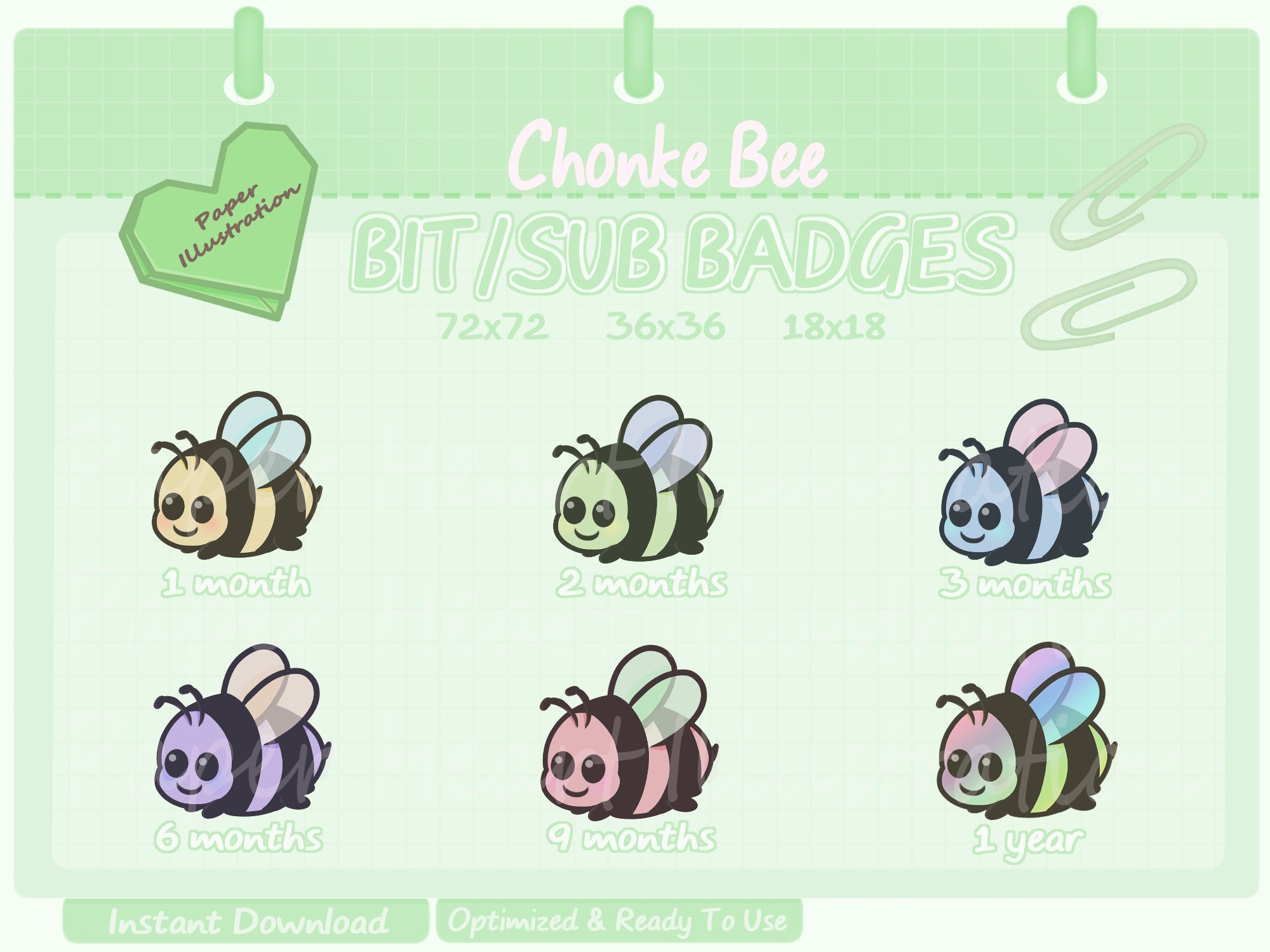 Chonke Bee Bit/sub Badges for Twitch - Etsy