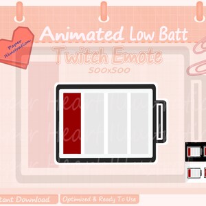 Animated Low Batt Emote for Twitch and Discord - Etsy