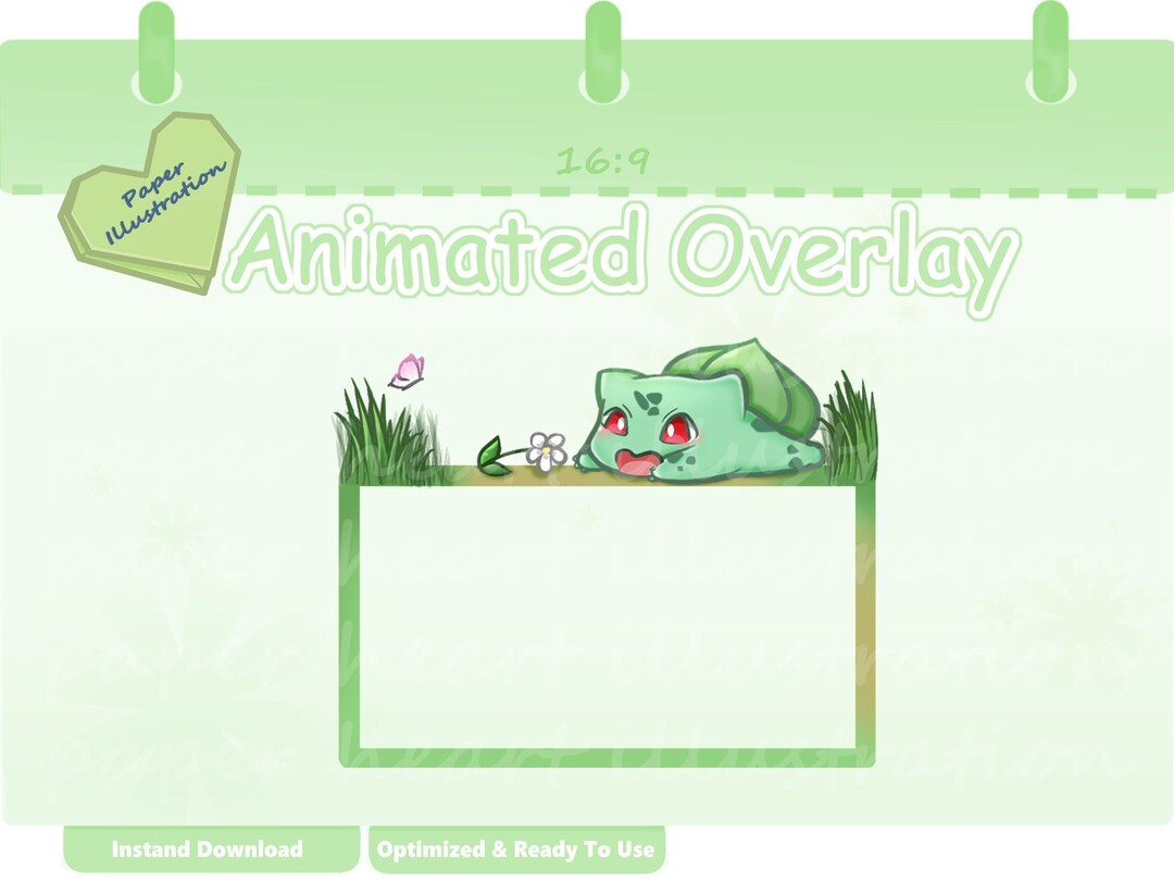 Animated Bulbasaur Pokemon Cam Overlay for OBS - Etsy
