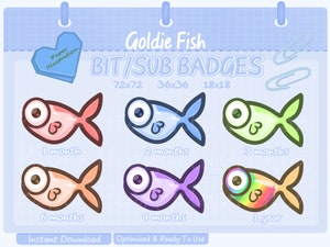 Kawaii Goldfish Chibi Fish Emotes for Streaming Twitch - Etsy Canada