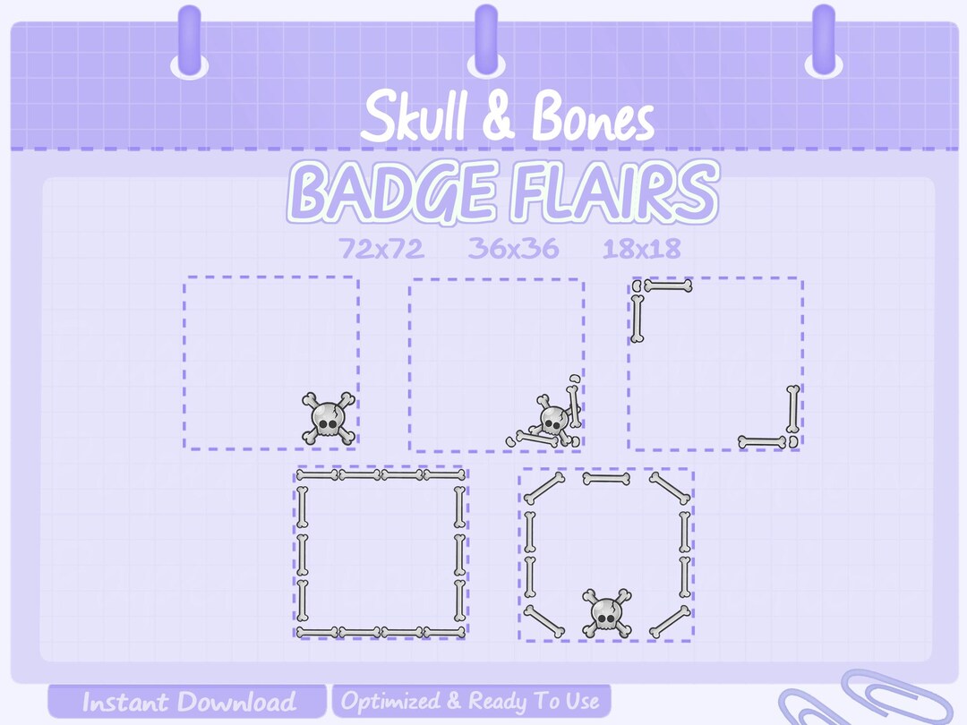 Skulls & Bones/ Spooky/ Sub Badge Flairs for Twitch or Discord - Etsy