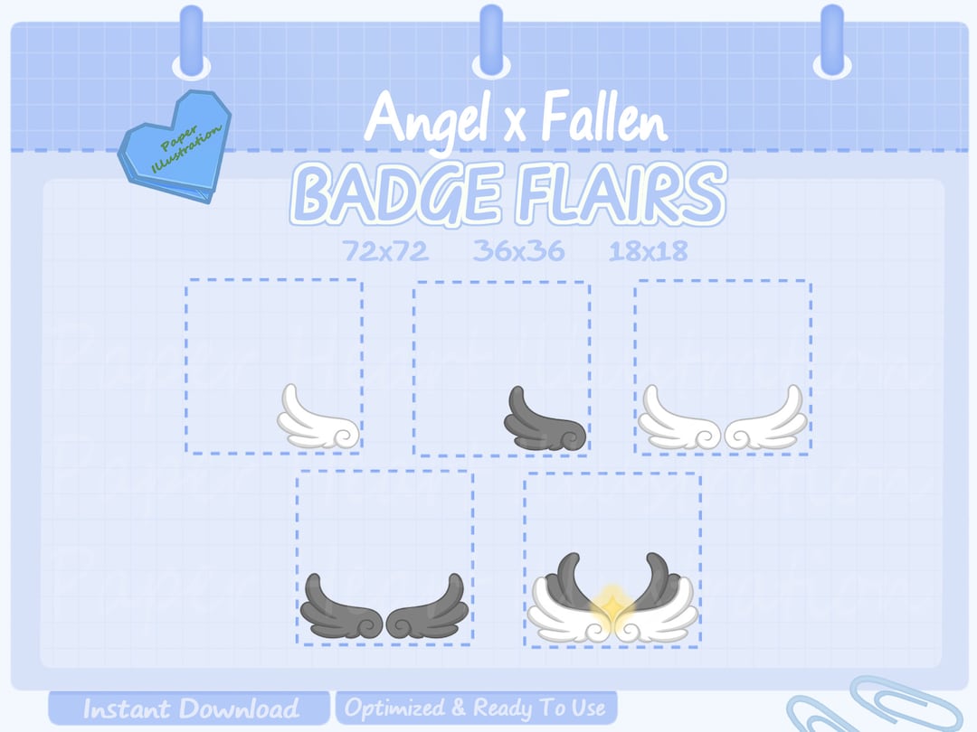 Angel X Fallen Bit/sub Badge Flairs for Twitch or Discord - Etsy