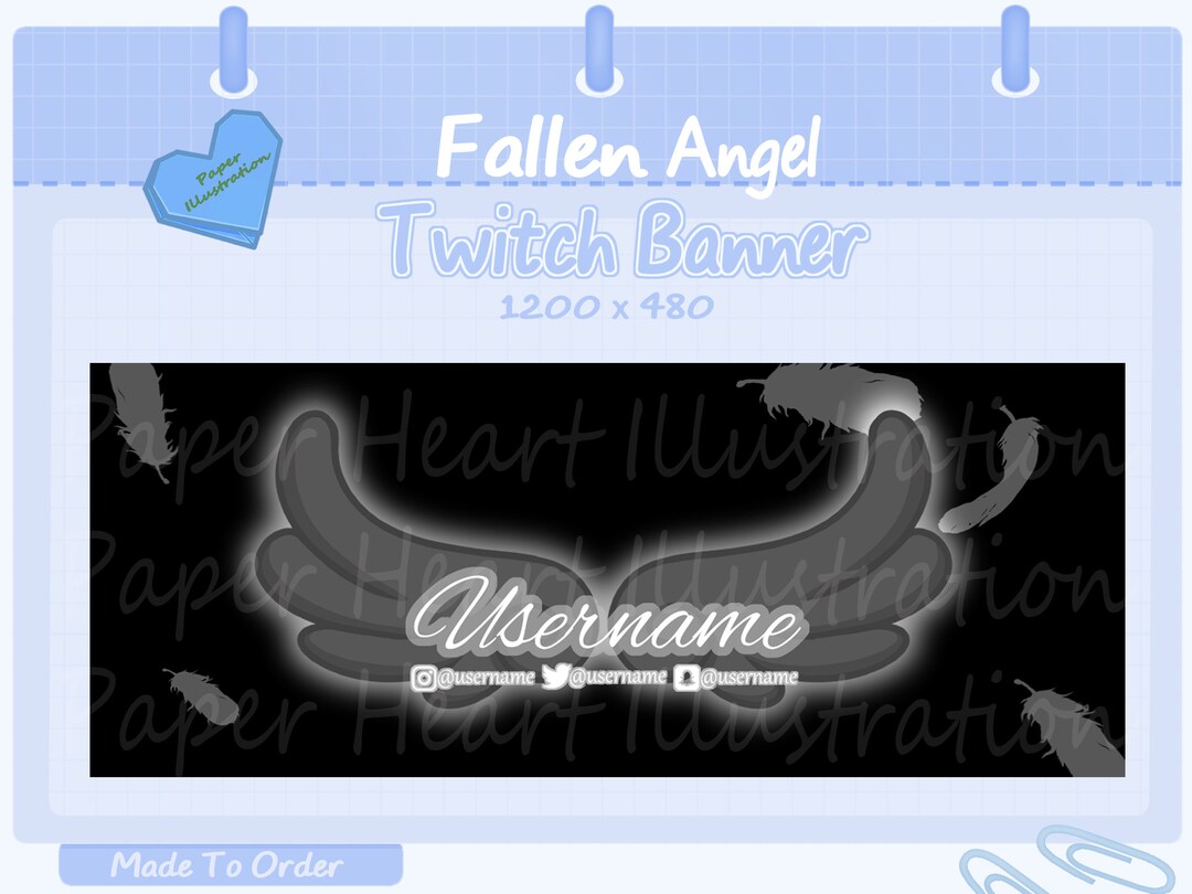 Personalized Fallen Angel Banner for Twitch - Etsy