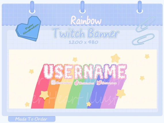 Personalized Rainbow Banner for Twitch - Etsy