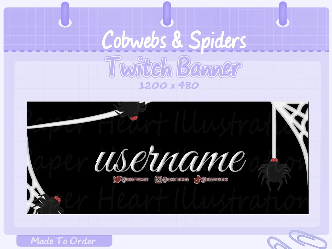 Personalized Cobwebs & Spiders Banner for Twitch - Etsy