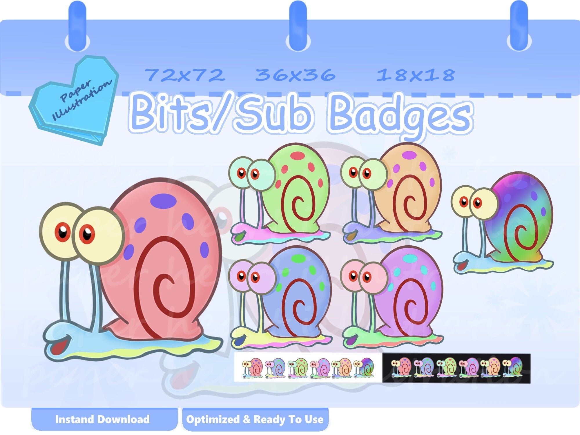 Spongebob Gary the Snail Bits/sub Badges for Twitch - Etsy