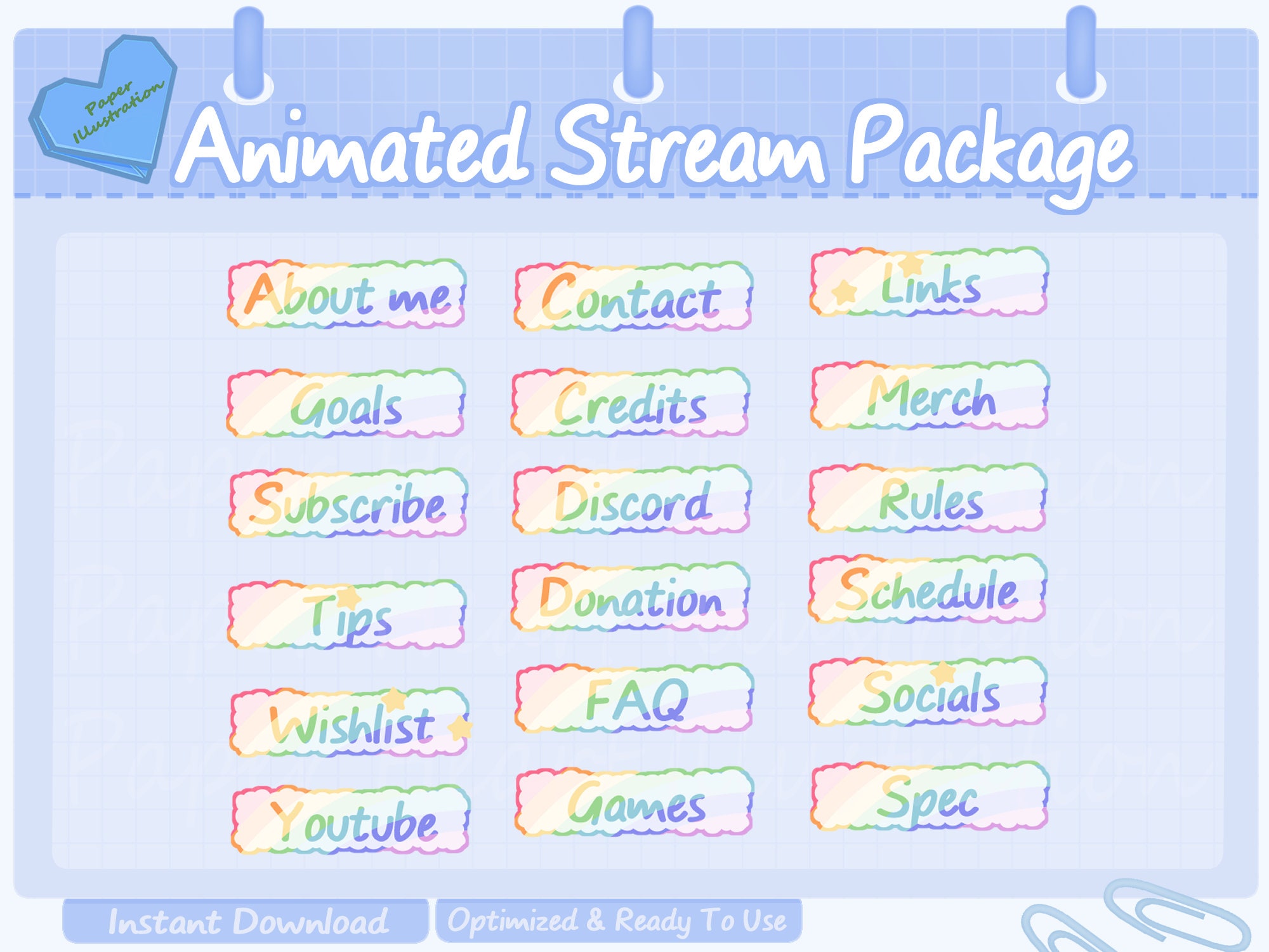 Animated Rainbow Stream Package for Twitch and OBS - Etsy