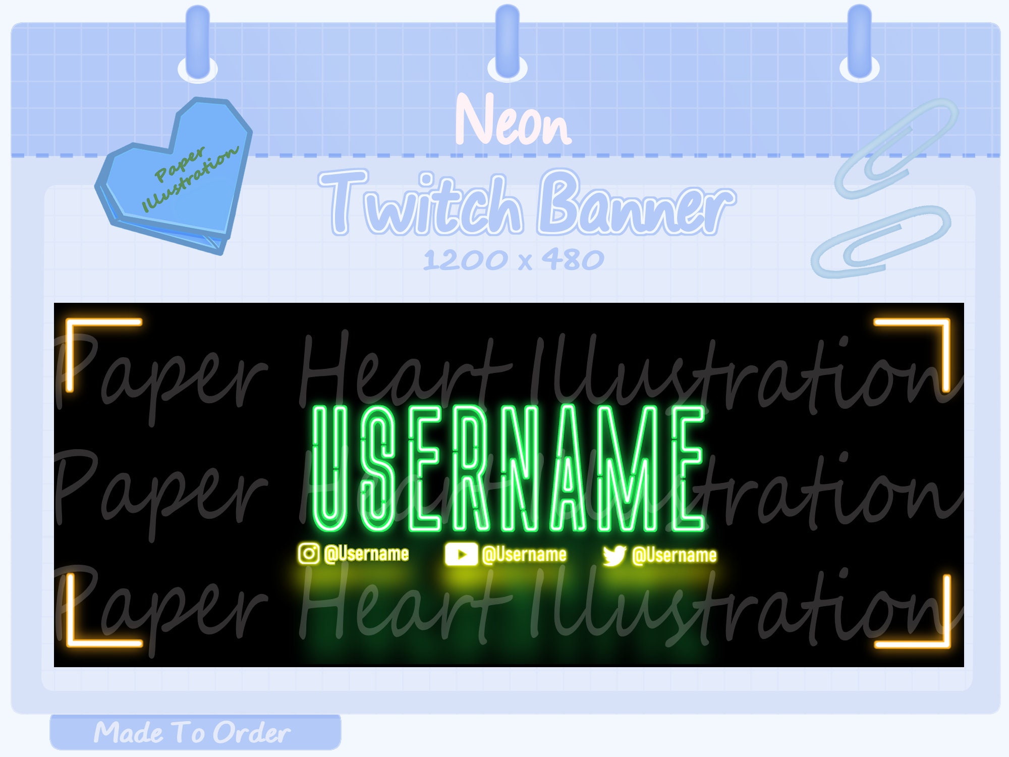 Personalized Neon Banner for Twitch - Etsy