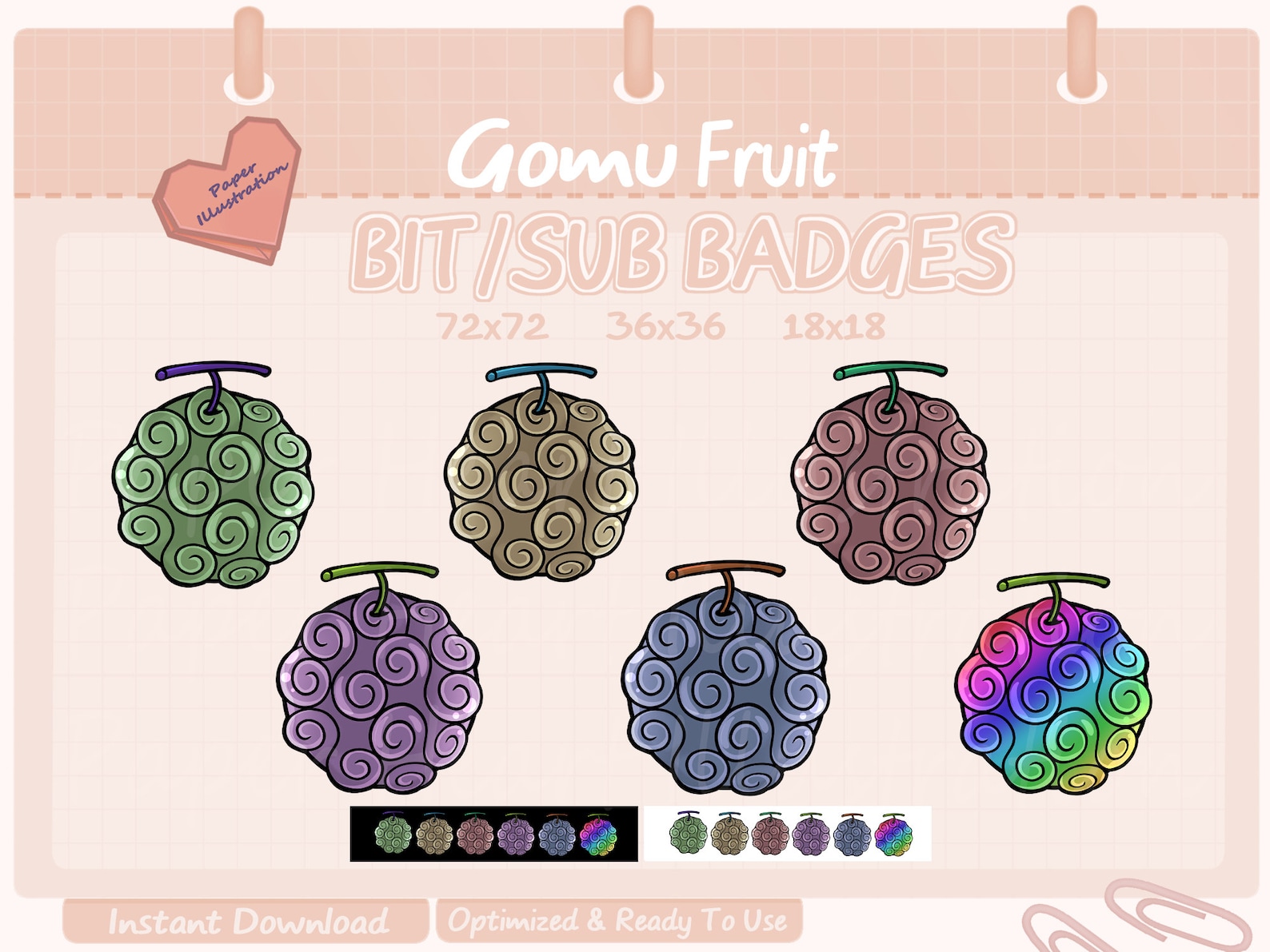 One Piece Gomu Fruit Bits/sub Badges for Twitch and Discord - Etsy