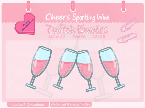 Cheers Sparkling Wine Interactive Emotes for Twitch and | Etsy