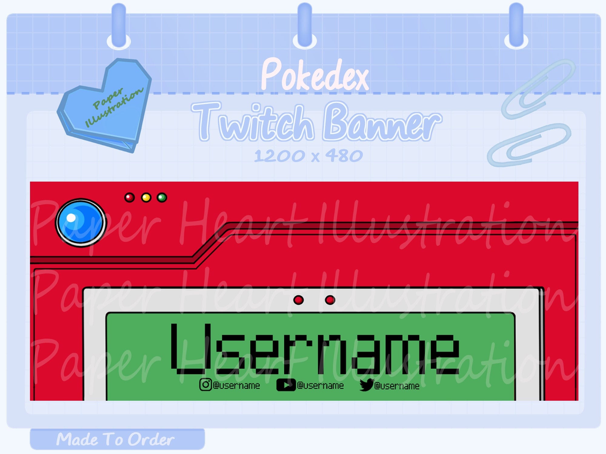Personalized Pokedex Banner for Twitch - Etsy