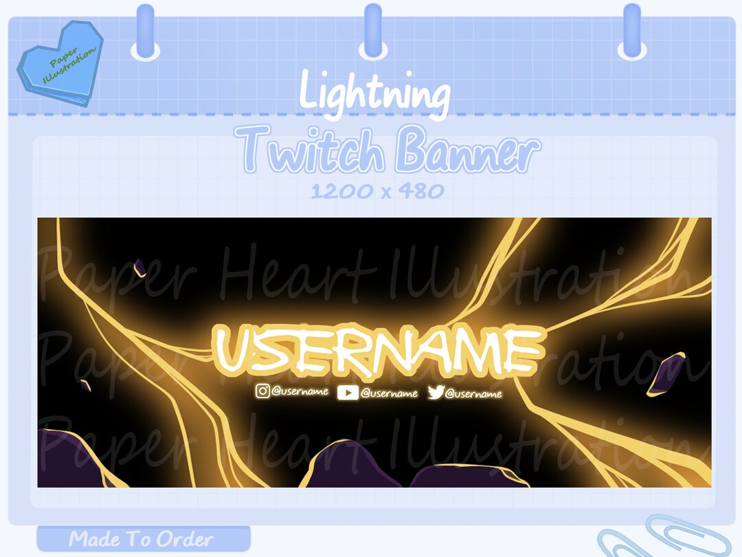 Personalized Lightning Banner for Twitch - Etsy
