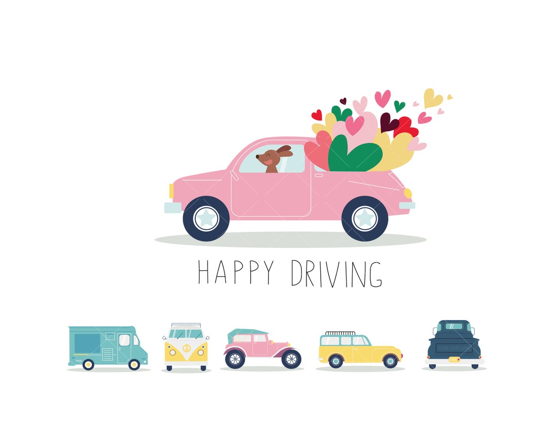 Valentine's Day Drive, Happy Driving , Png Clip Art, Dogs, Heart Shape ...