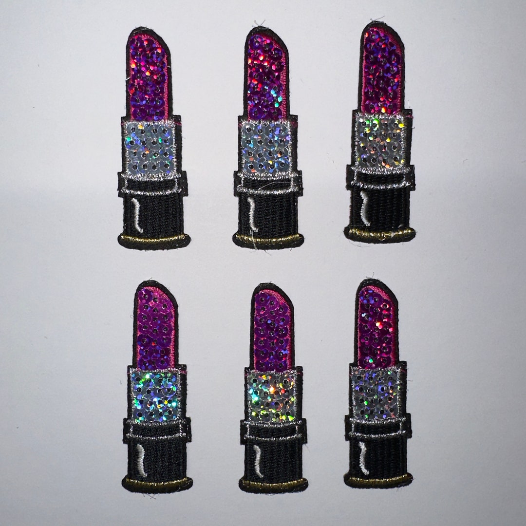 Sequin Lips Stick Patch Iron on Patch 6pcs 2.5 X 1 Inches - Etsy