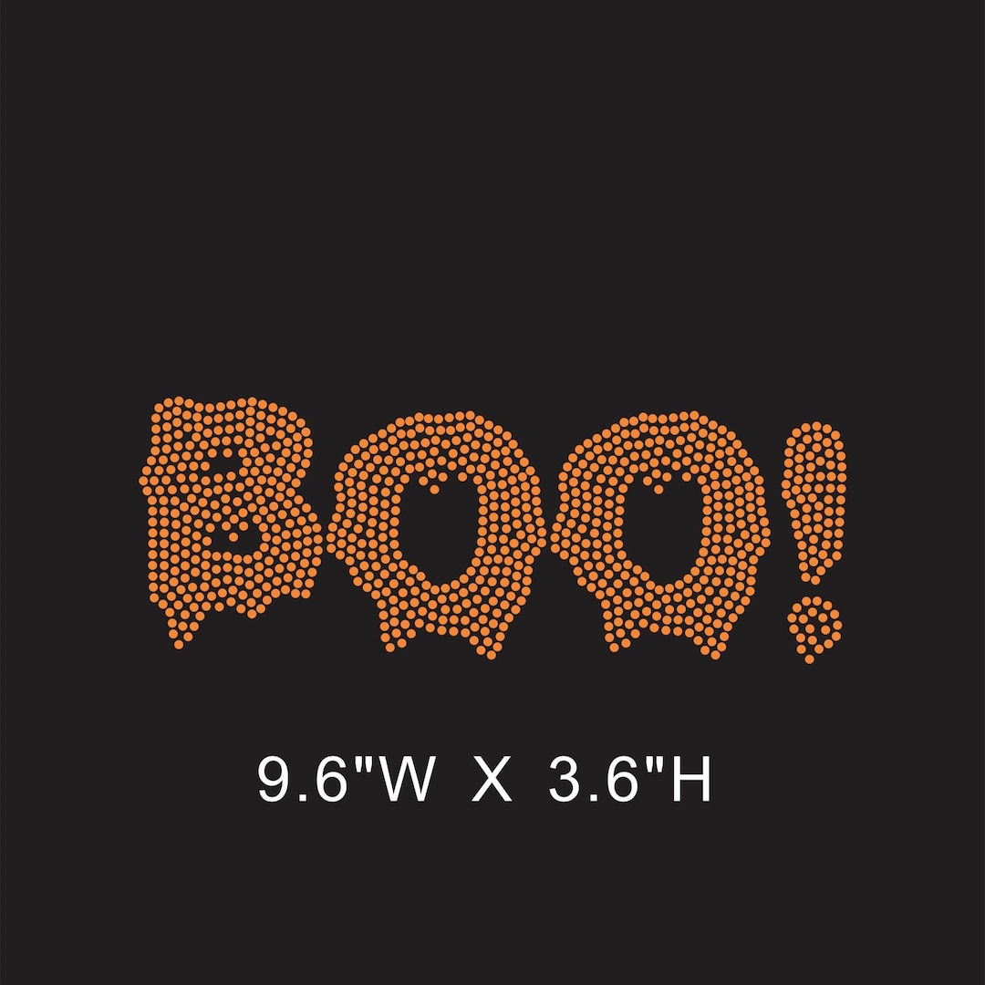 BOO! Rhinestone Iron-on Transfer - Halloween Shirt DIY - Etsy
