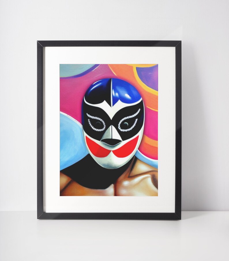 Luchador Printable Painting Mexican Lucha Libre Wall Art - Etsy
