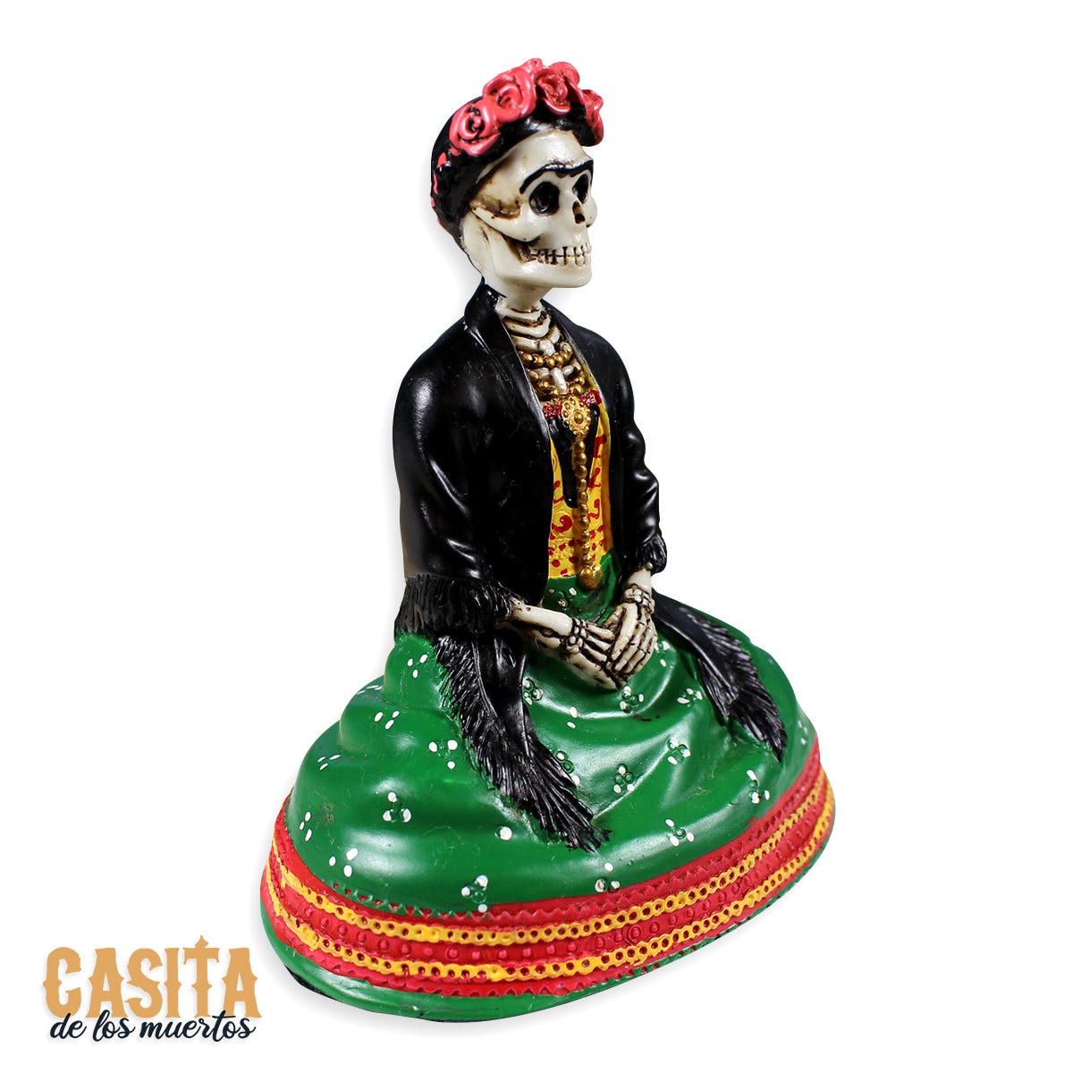 Frida Figurine, Dia De Los Muertos Statue, Decor Skeleton Lady Mexican ...