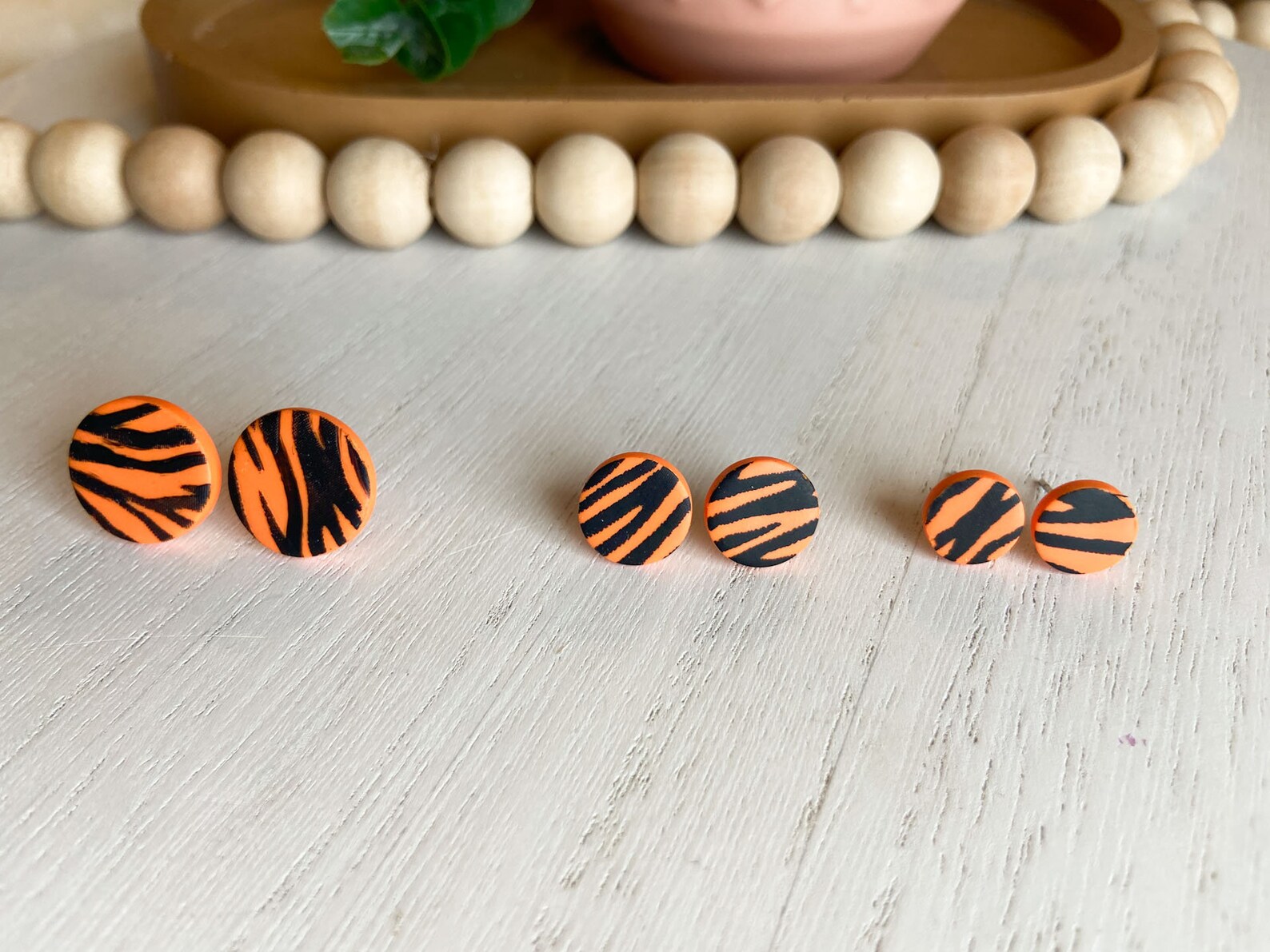 Round Animal Print Polymer Clay Studs 3 Pair Set Zebra - Etsy