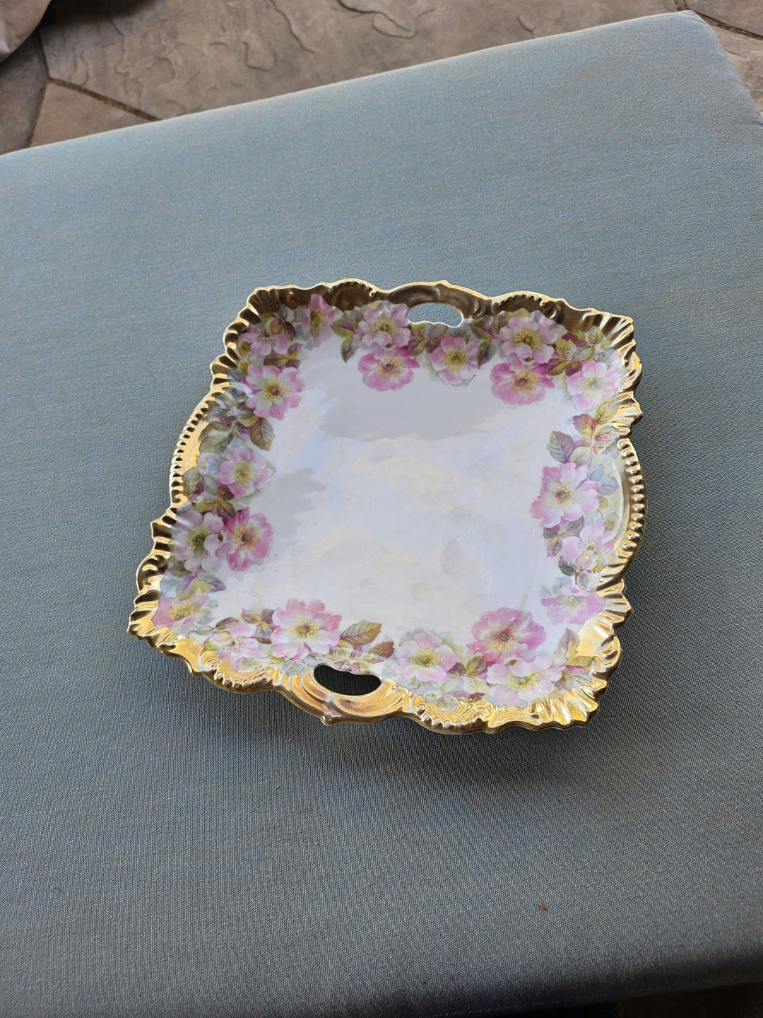 Vintage Bavaria Square Serving Cake Desert Plate With Handle - Etsy