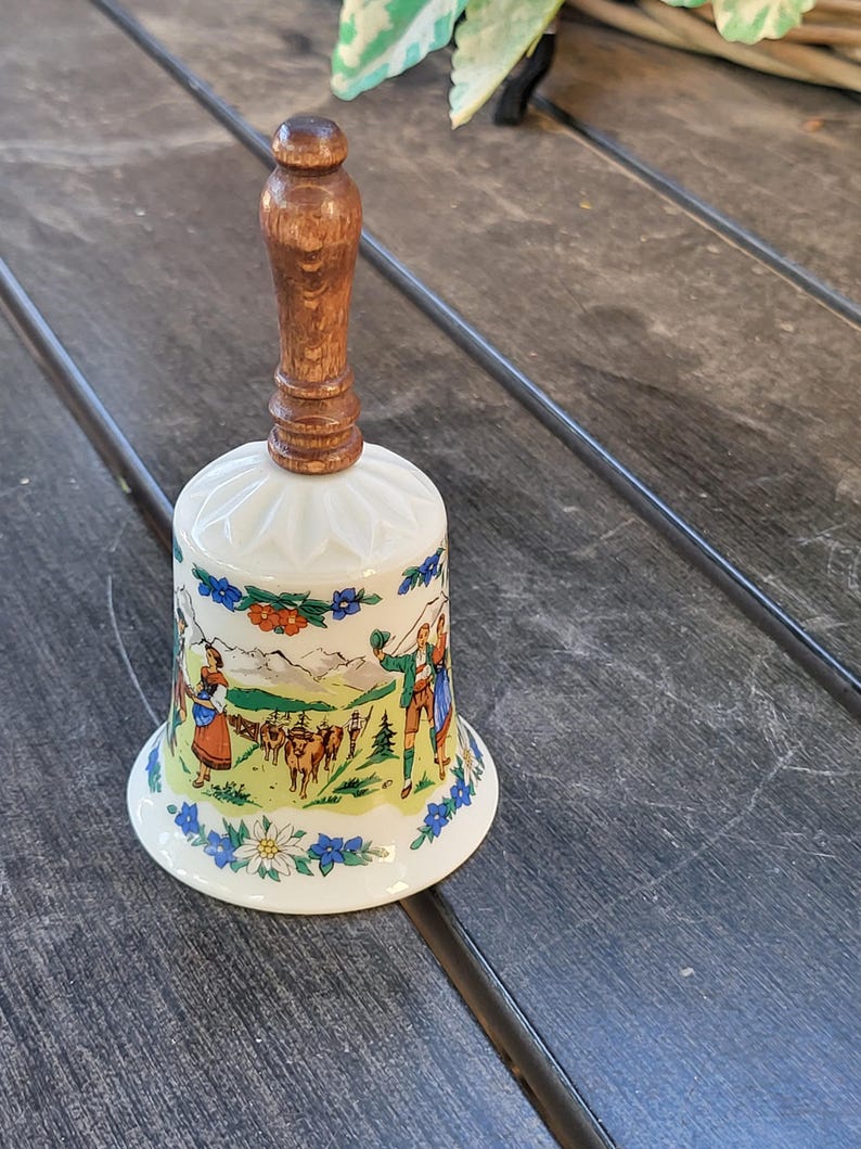 Vintage SPM Walkure Porcelain Farm Bell, Shepherd Couple, West Germany ...
