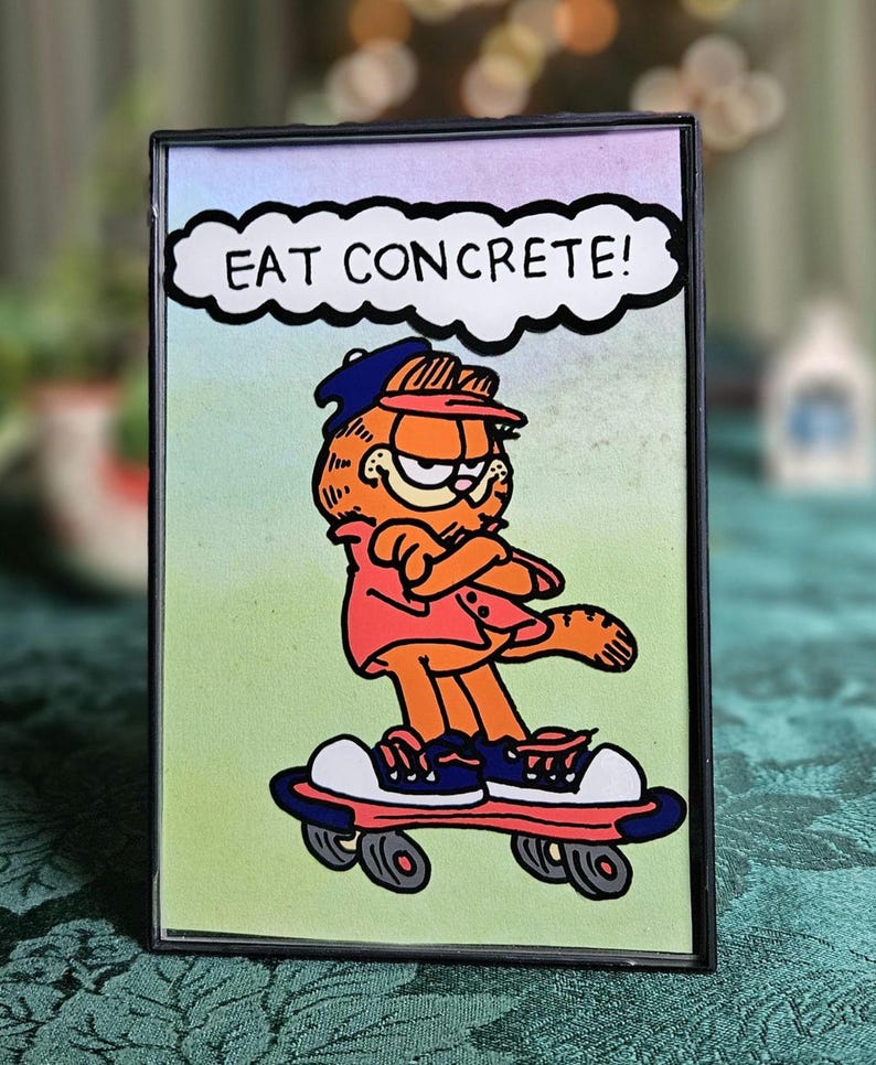 EAT CONCRETE Garfield Painting - Etsy