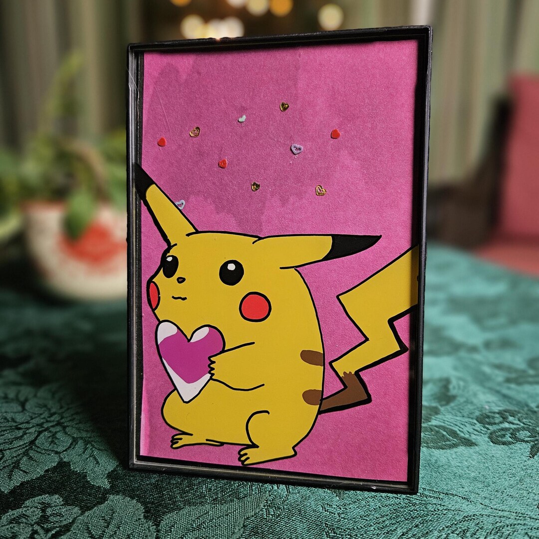 Pikachu With Heart Painting - Etsy