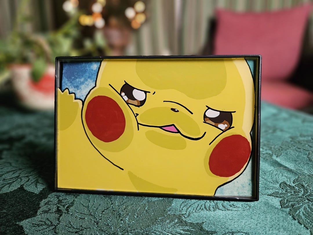 Squished Pikachu Glass Painting - Etsy
