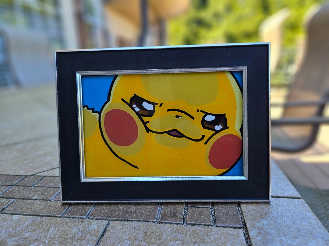 Squished Pikachu Glass Painting - Etsy