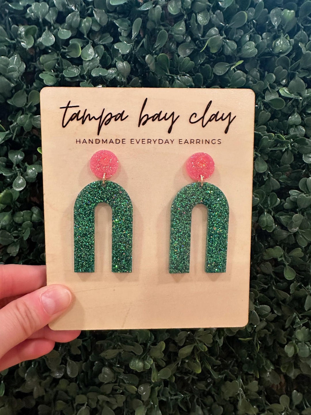 RESIN EARRINGS // AKA Inspired // Alpha Kappa Alpha // Pink and Green ...