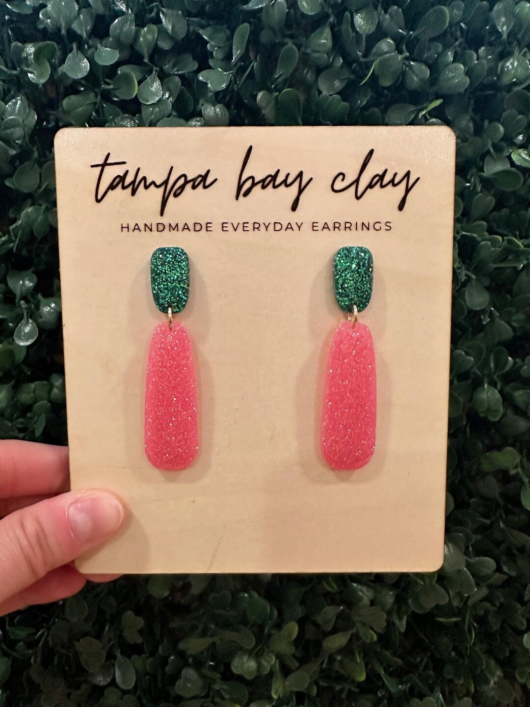 RESIN EARRINGS // AKA Inspired // Alpha Kappa Alpha // Pink and Green ...