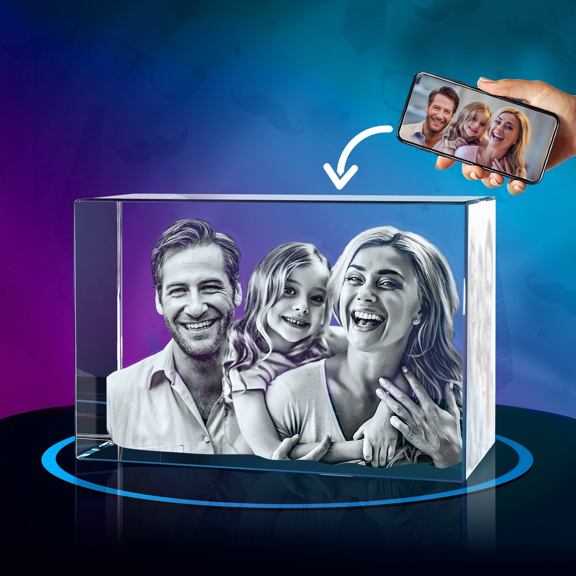 Artpix 3D Crystal Photo Personalized Fathers Day Gifts for - Etsy