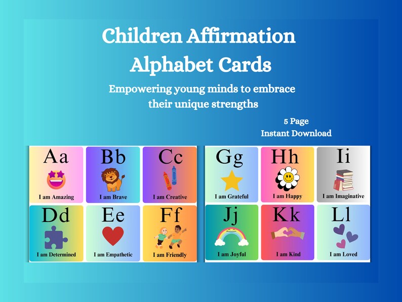 Affirmation Cards for Children, Affirmation Cards for Kids, Affirmation ...
