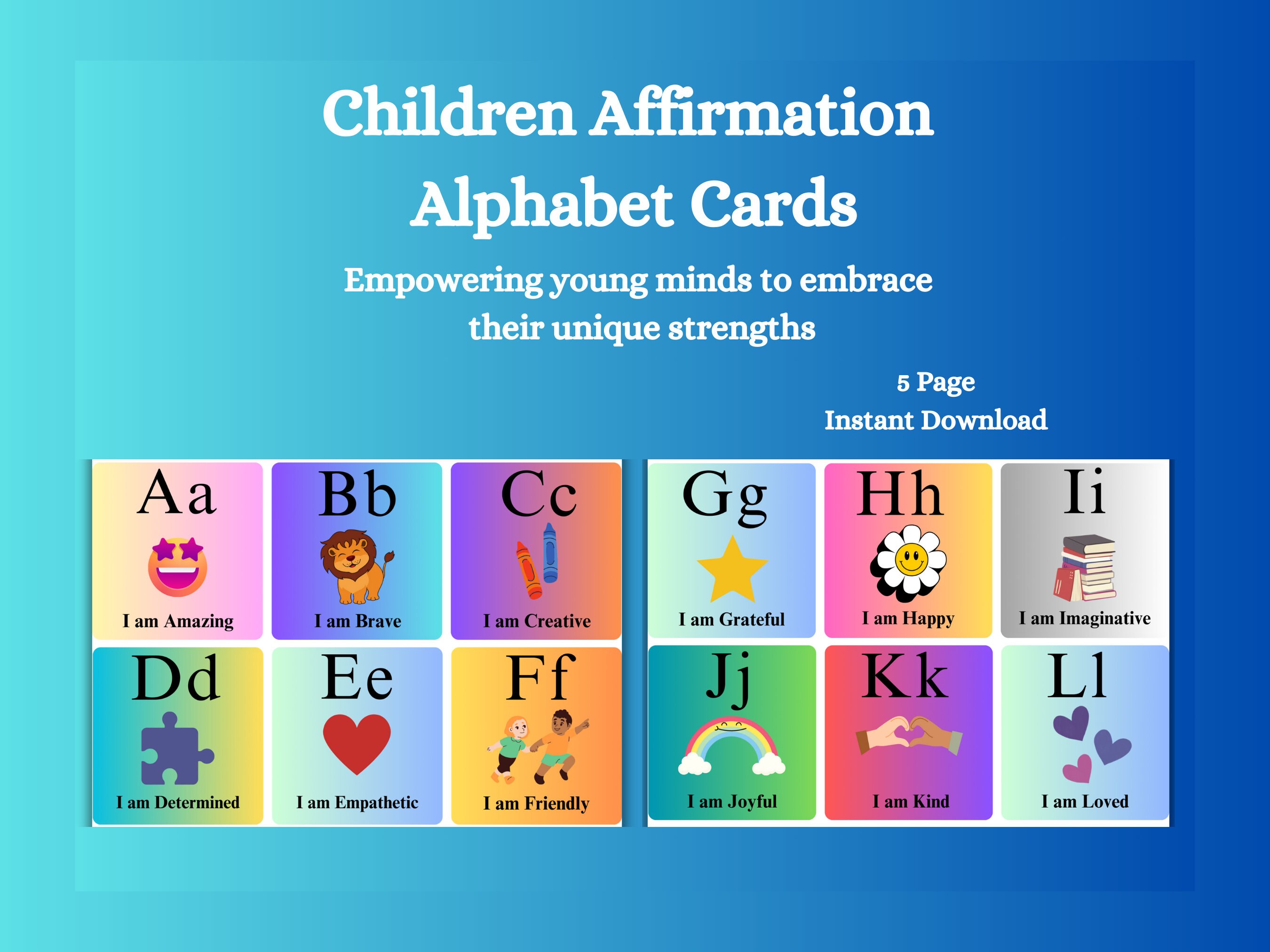 Affirmation Cards for Children, Affirmation Cards for Kids, Affirmation ...