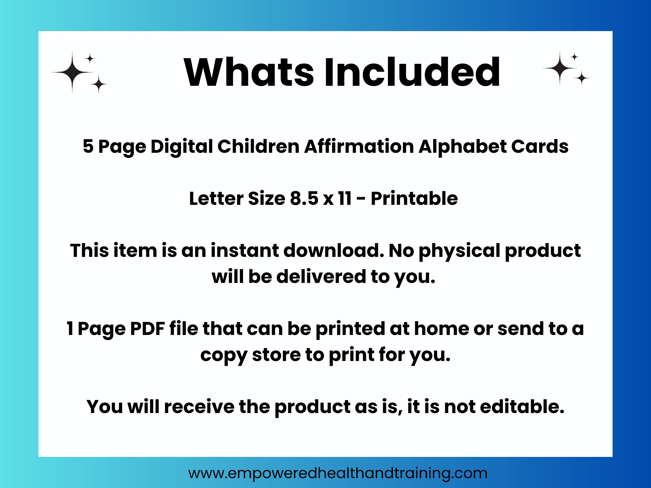 Affirmation Cards for Children, Affirmation Cards for Kids, Affirmation ...