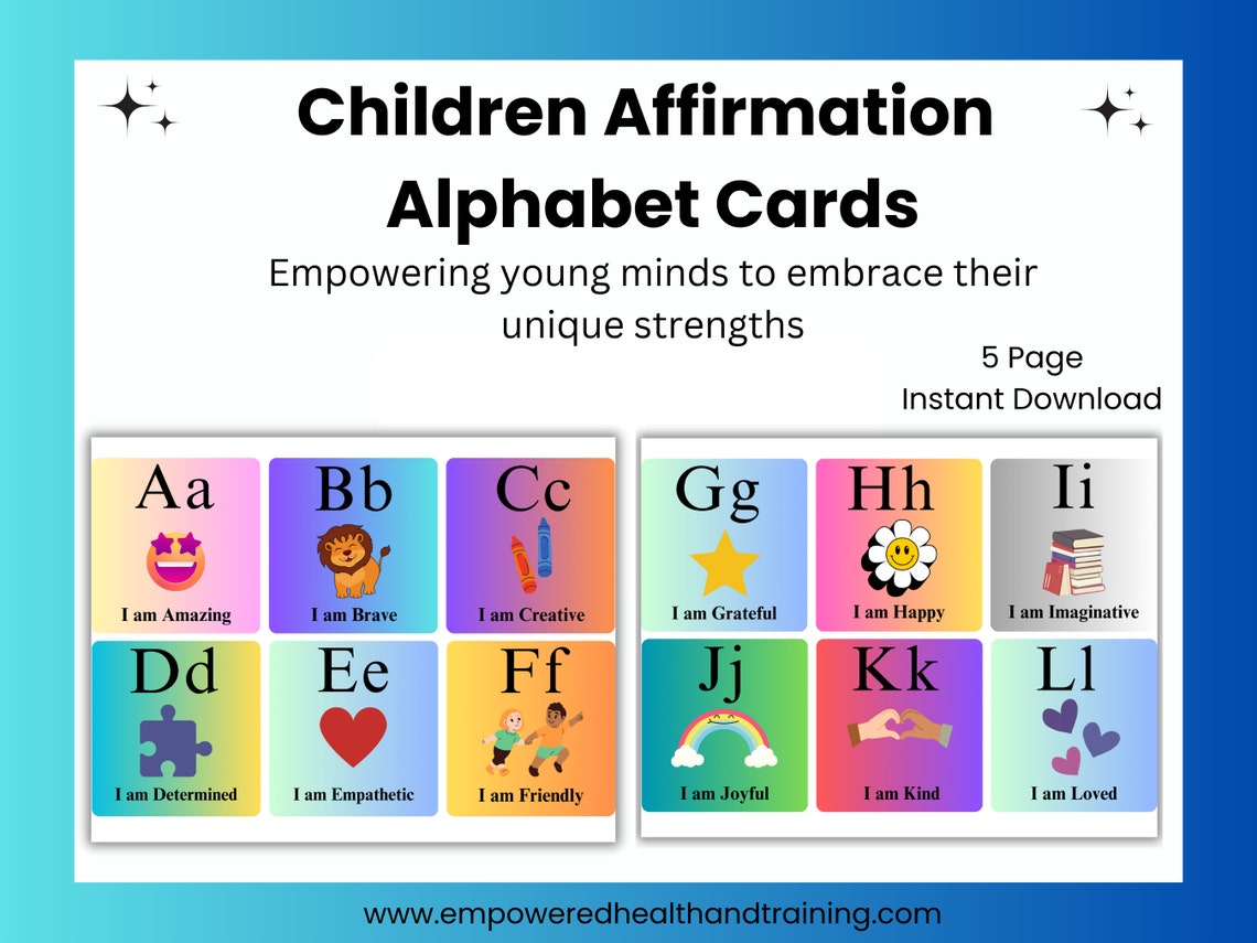 Affirmation Cards for Children, Affirmation Cards for Kids, Affirmation ...