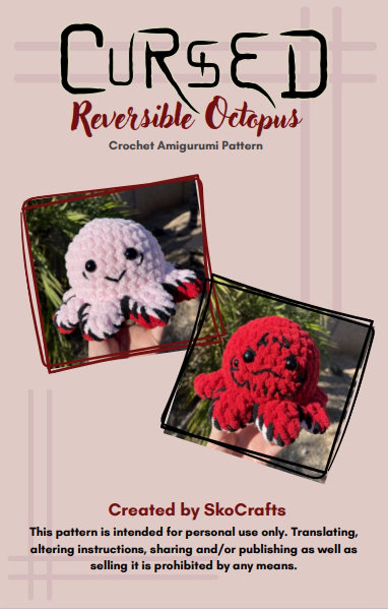Cursed Reversible Octopus PATTERN - Etsy