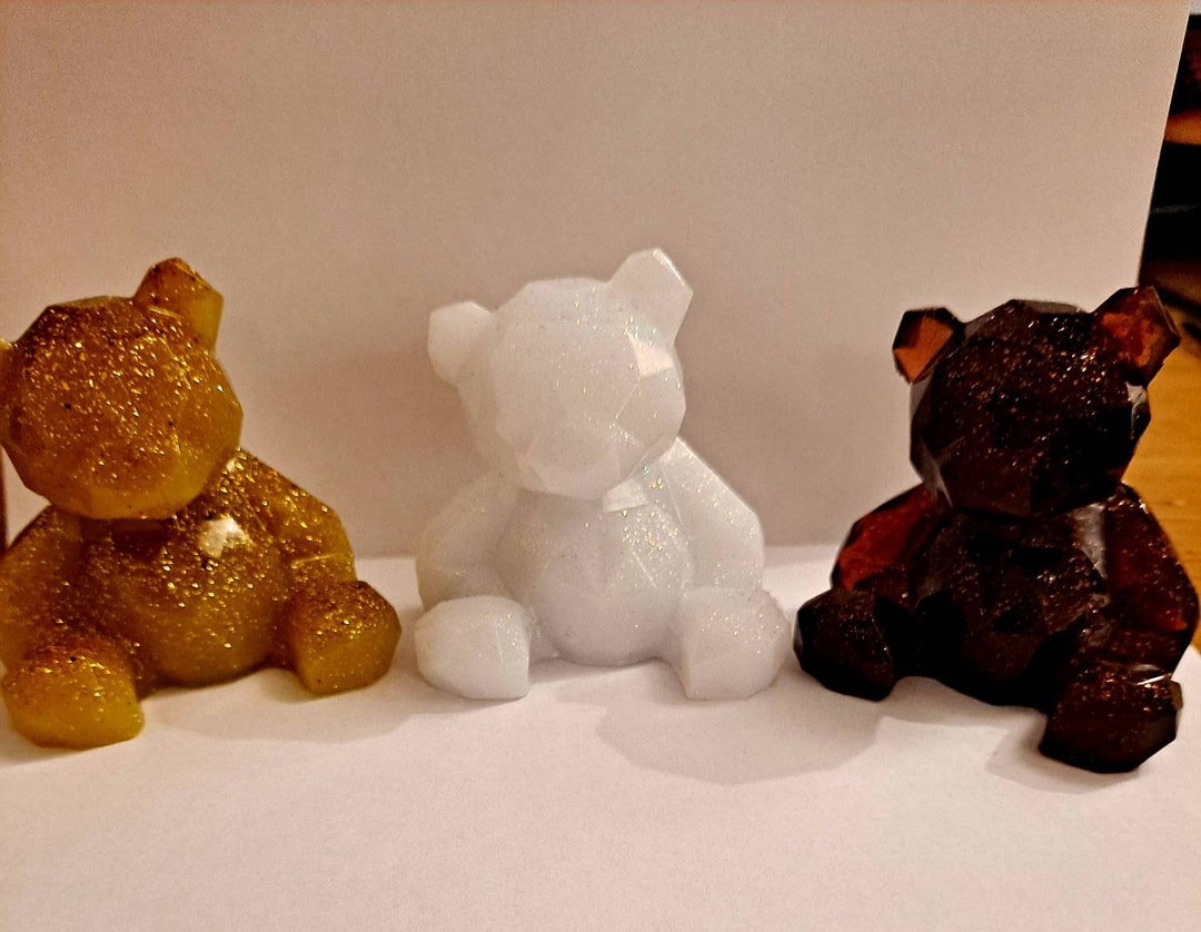 Geometric Bear Resin Figure. Made to Order. Memory Bears Avaliable Too ...