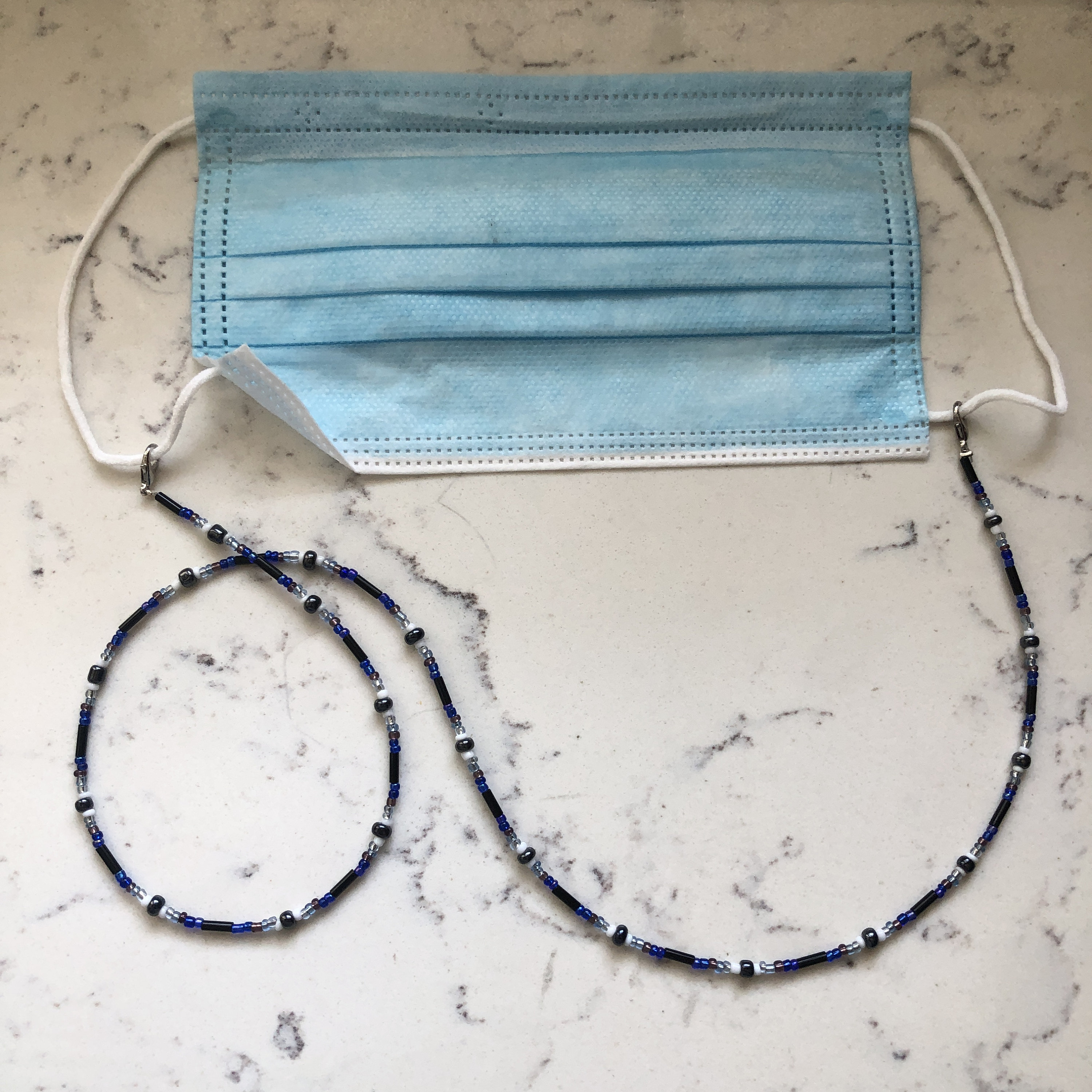 Beaded Face Mask Lanyard, Beaded Mask Necklace, Patterned Beaded Face ...