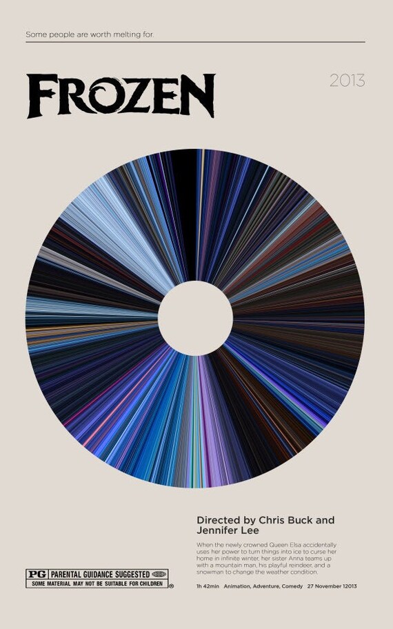 Frozen Movie Barcode Poster Print Movie Poster Retro | Etsy