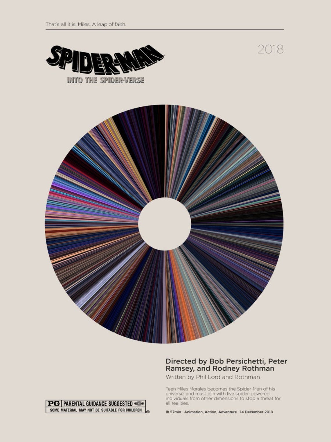 Spider-man: Into the Spider-verse | Movie Barcode Poster — Print, Movie ...