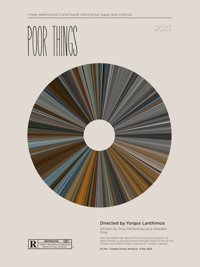 Poor Things Movie Barcode Poster Print, Movie Poster, Retro, Wall Art ...